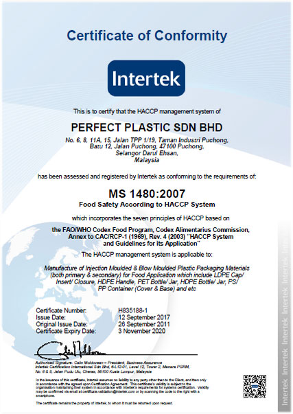 Plastic Packaging Plastic Bottles Certificates Malaysia